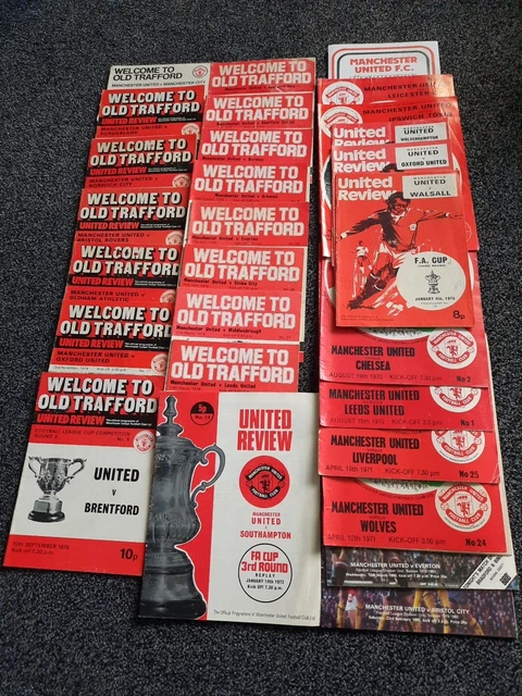 1..JOB LOT MANCHESTER United football programmes x 27, 1970's £19.99 ...