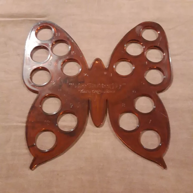 THE BUTTERFLY YARN Organizer, Vtg Embroidery Floss Tortoiseshell Holder ...