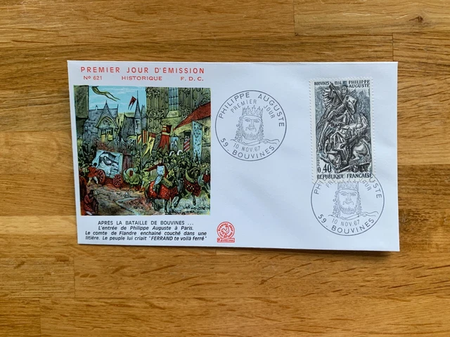 FRANCE 1967 FDC King Philip Ii Philippe Augustus Battle Bouvines Horse ...