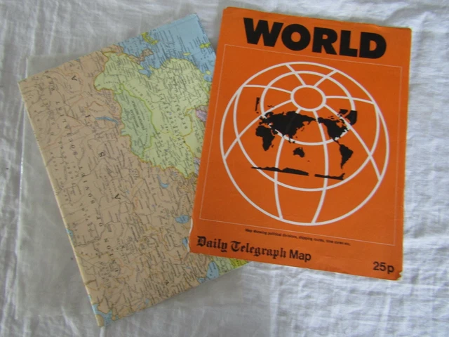 LARGE VINTAGE WALL WORLD MAP DAILY TELEGRAPH pre 1990 £10.00 - PicClick UK