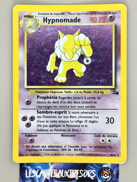 CARTE POKÉMON HYPNOMADE 8/62 EDITION 2 ED2 Fossile VF FR EUR 59,99 ...