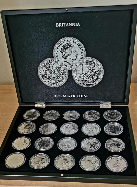 COLLECTION 20 X 1oz Silver Britannia Coin set – 2004 to 2023 complete ...
