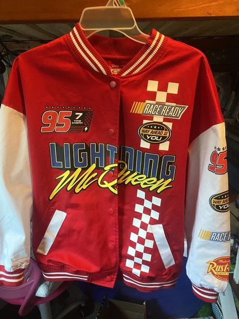 DISNEY PARKS PIXAR Cars Lightning Mcqueen Varsity Size Large Jacket ...
