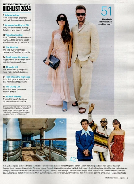 SUNDAY TIMES RICH List Magazine 2024 Where have all the billonaires ...