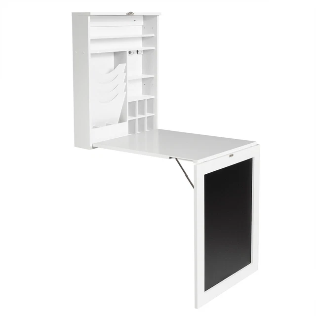 BUREAU MURAL RABATTABLE Table Murale Pliable avec Compartiments ...