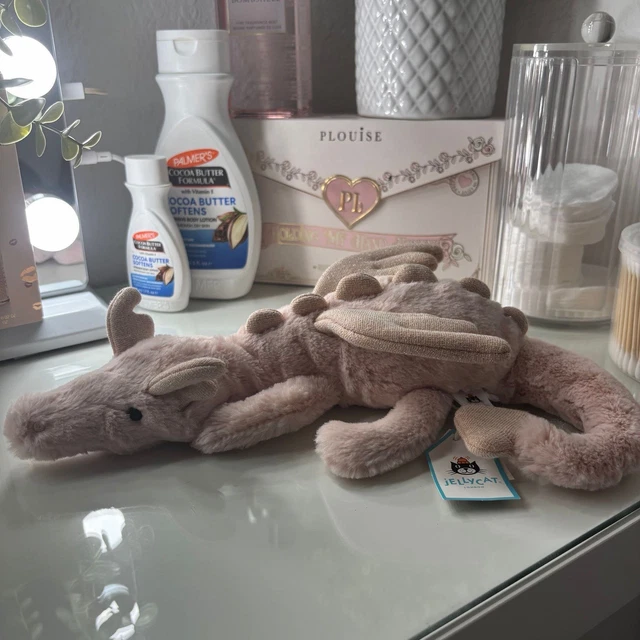 JELLYCAT LITTLE ROSE Dragon Soft Toy Plush Pink Beige Small Washable £ ...