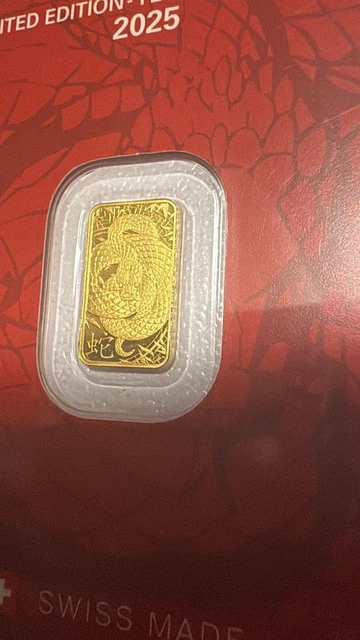 1 G GOLDBARREN ARGOR-HERAEUS " Year of the Snake -Jahr der Schlange ...