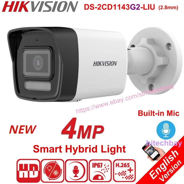 HIKVISION 4MP SMART-HYBRID-LIGHT MIC PoE IP Camera DS-2CD1043G2-LIU 2 ...