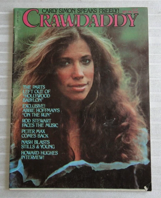 VINTAGE MAGAZINE CRAWDADDY 1976 Carly Simon Rod Stewart Howard Hughes ...