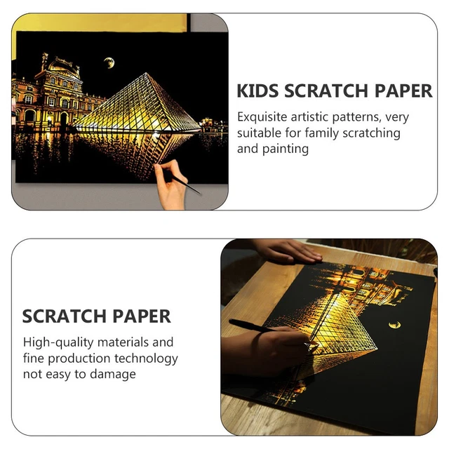 SCRATCH PAINTING ART Tool Books for Kids Black Paper Creative Project ...