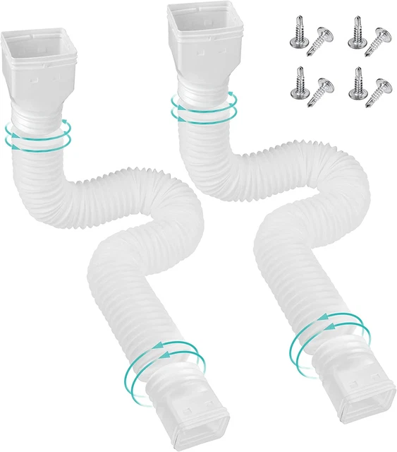 2 PACK RAIN Gutter Downspout Extensions Flexible,Downspout Extender ...