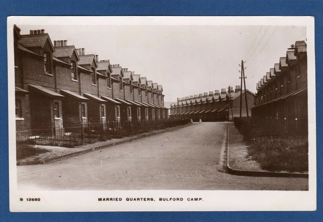 MARRIED QUARTERS BULFORD Military Camp Nr Amesbury RP pc 1914 WHS ...