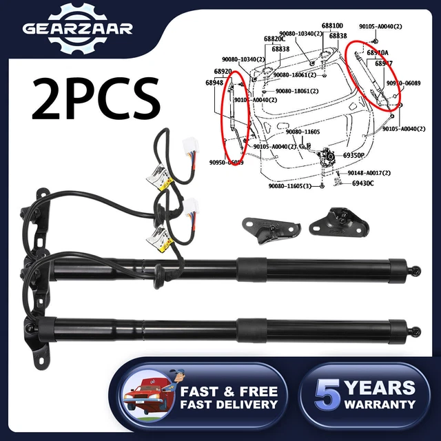 NEW ELECTRIC TAILGATE Boot Struts Lh+Rh For Toyota Rav4 2013-2018 2.5L ...