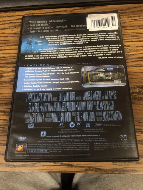 THE ABYSS (DVD, 2006, Canadian Single Disc Version Widescreen) $6.99 ...