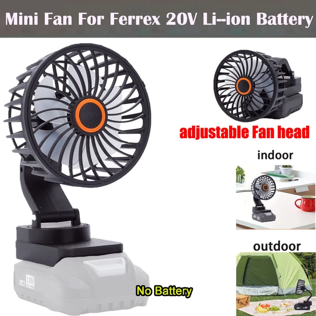 ROTATABLE MINI FAN Ferrex Cordless Portable FAN 20V for Aldi 20V ...