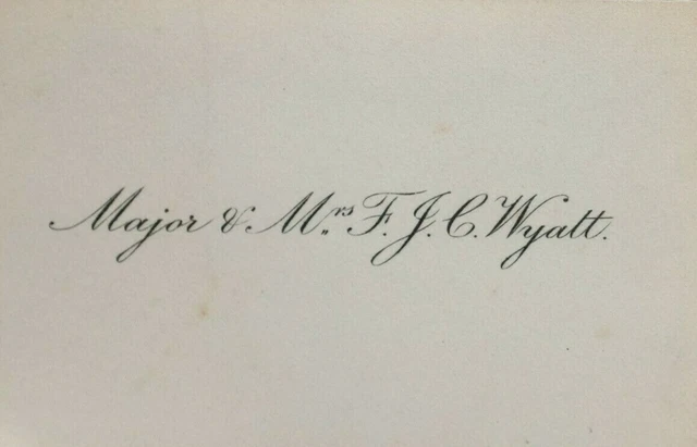 C1915 CALLING CARD MILITARY MAJOR & Mrs F.J.C. WYATT (Royal Engineers ...