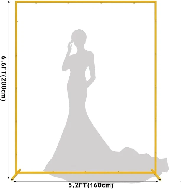 WEDDING ARCH BACKDROP Stand, 6.6x5.2 FT Gold Wedding Arches for ...