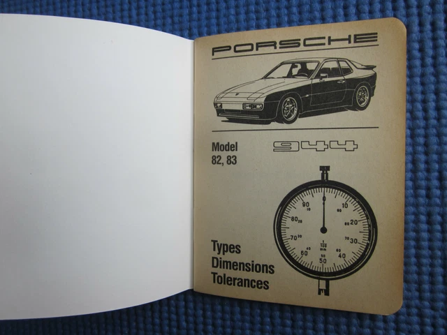 1982-83 PORSCHE 944 Types Dimensions Tolerances Book Reference - WKD 422 820 £44.22 - PicClick UK