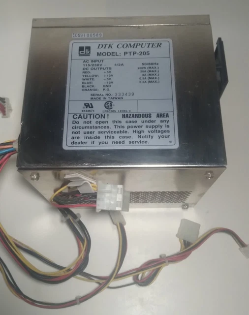 VINTAGE DATATECH DTK PC Retro Computer PTP-205 Power Supply $28.00 ...