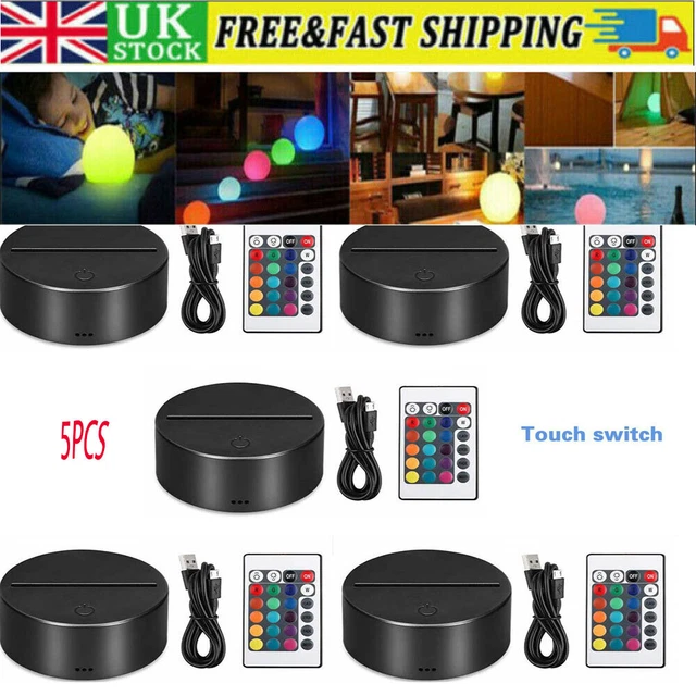 2025 USB LED 3D Lamp Base For Acrylic Night Panel Cable Remote Holder ...