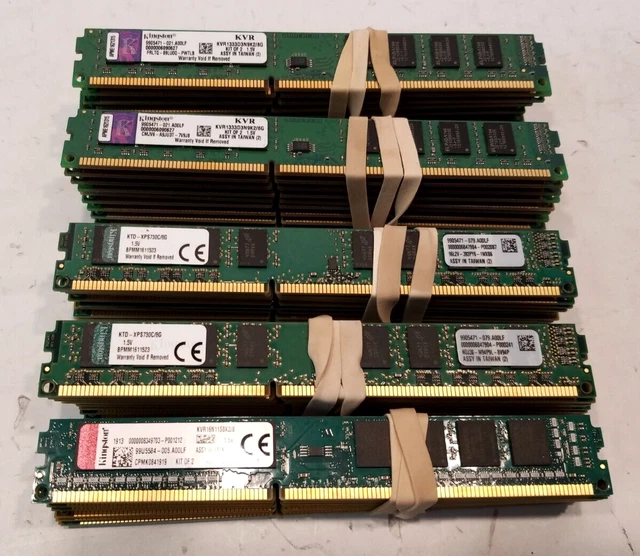 KINGSTON DESKTOP MEMORY Low Profile RAM, 8GB DDR3 (PC3) 12800U - Lot of ...