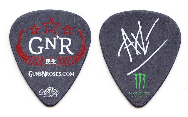 GUNS N' ROSES Axl Rose Signature Black Guitar Pick - 2012 Tour GNR EUR ...