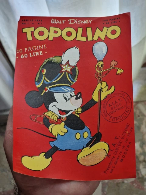 RARISSIMA COPERTINA ORIGINALE Topolino N° 1 Dell'aprile 1949 Bellissima ...