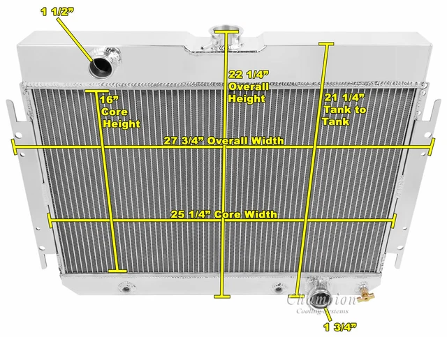 SUPER CHAMPION 2 Row All Aluminum Radiator for 1963 - 1968 Chevrolet ...