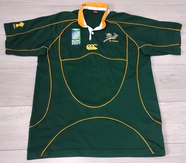 SOUTH AFRICA RUGBY World Cup Shirt 2007 Canterbury Large L Jersey Top ...