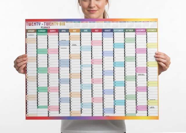 2026 YEAR WALL Planner A2 Uk Wall Calendar Yearly Planner Large Jan to ...