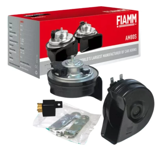 COPPIA TROMBE CLACSON Fiamm Am80Sx 12V Auto Originali Fiamm 932306Z ...
