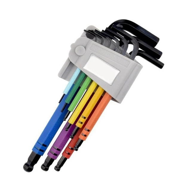 ALLOYS STEEL L Wrench Set with Color Coded Design 9Pcs Hex Key Repair ...