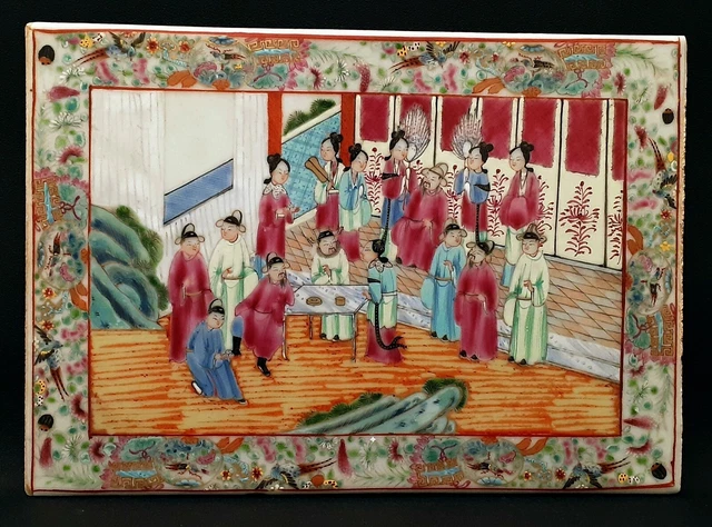 ANTIQUE CHINESE PORCELAIN Plaque - Qing Dynasty (1644-1912) - Hand-Painted Scene EUR 1.500,00 ...