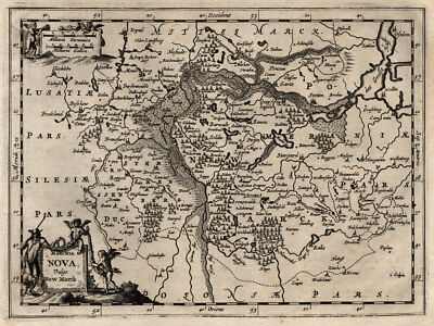 NEUMARK NOWA MARCHIA Original Copperplate Map Janssonius Waesberge 1681 ...