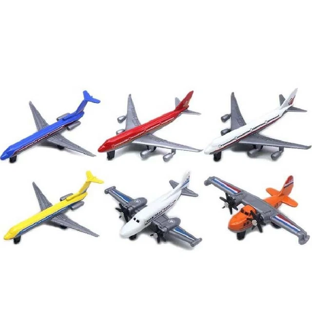 6 PACK TOY Airplanes Diecast Pull Back Airplane Toys Alloy Planes Model ...