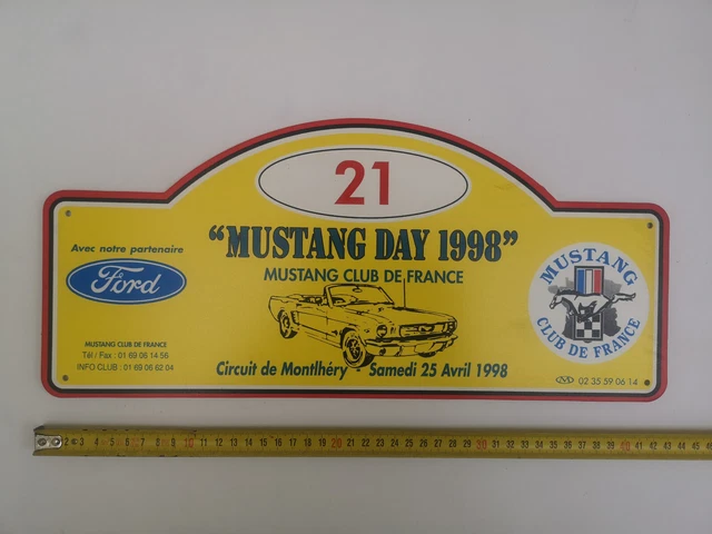 PLAQUE DE RALLYE en plastique Mustang day 1998 Ford club de France EUR ...