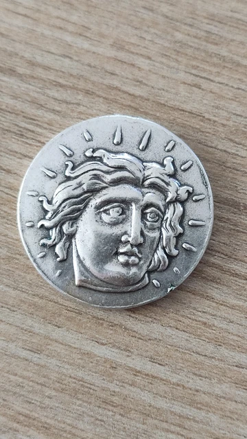 ANCIENT RHODES God Of Sun Silver 925 Commemorative Tetradrachm Coin ...