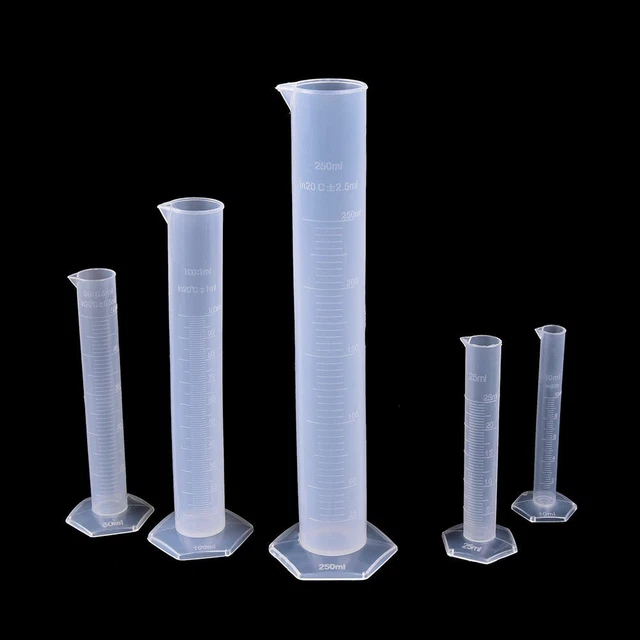 10/25/50/100/250ML PLASTIC MEASURING Cylinder Lab Accessory Test ...