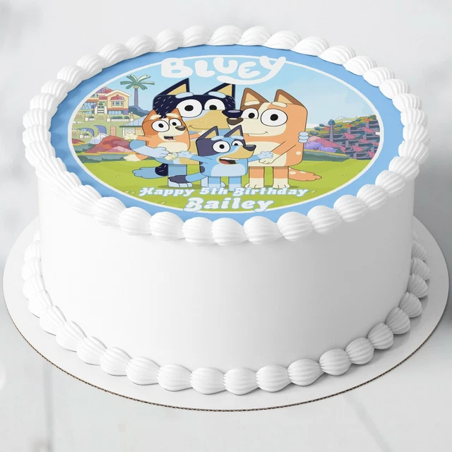 BLUEY PRE-CUT ROUND Edible Icing Cake Topper $14.00 - PicClick AU