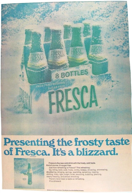 VINTAGE 1966 FRESCA Soft Drink Debut LARGE Newspaper Print Ad £9.44 ...