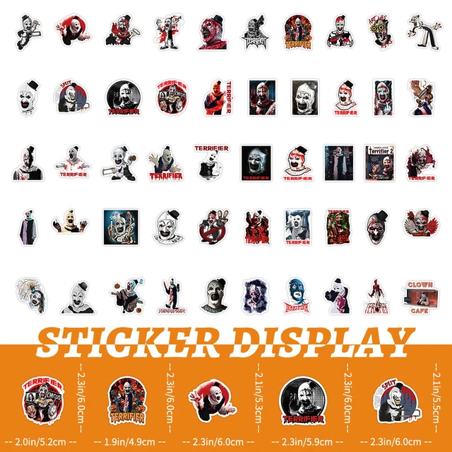 HORROR MOVIE STICKER Terrifier: Art The Clown Sticker Decal Gift ...