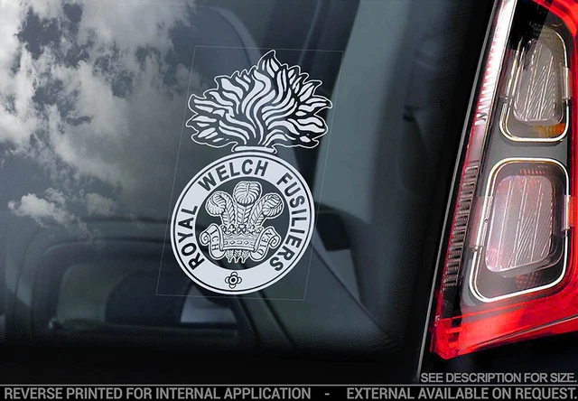ROYAL WELCH FUSILIERS Car Sticker - Army Royal Military Welsh Window ...