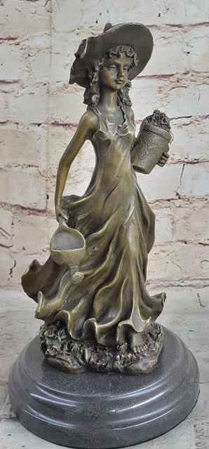 Bronze Art Nouveau Statue Sculpture Figurine Nude Girl Standing By Jean Patoue £236 89 Picclick Uk
