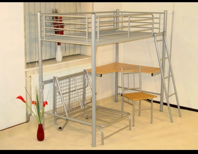 JAY-BE HIGH SLEEPER blue metal single bed frame £1.00 - PicClick UK