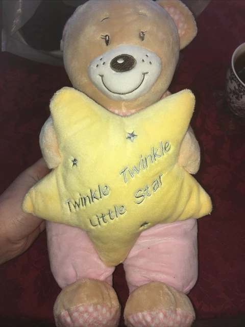 CARD FACTORY TWINKLE Twinkle Little Star Pink Gingham Teddy Bear Soft ...
