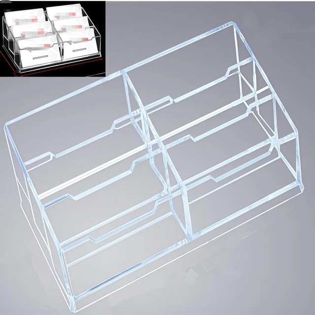 VERTICAL BUSINESS ACRYLIC Card Holder for Desk, Clear Desktop Business ...