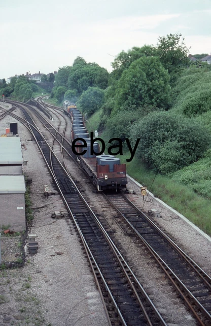 35MM RAILWAY SLIDE- BR Diesel Electric Class 37. 37703 @ Newport Gaer ...