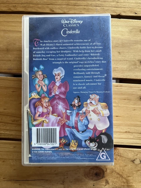 CINDERELLA VHS TAPE Video Walt Disney's Classic Vintage $19.95 ...
