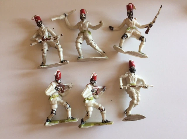 VINTAGE PLASTIC 'CHERILEA' 60mm KINGS AFRICAN RIFLES (Full set of 6) £ ...