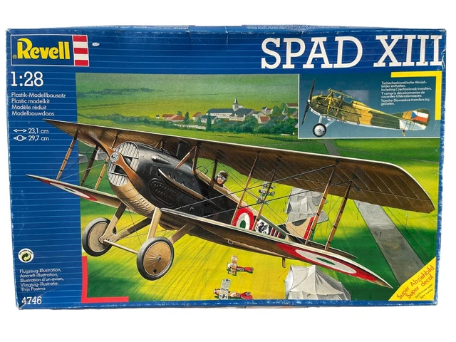 COMPLETE REVELL 4746 1:28 Scale Spad Xiii Biplane Diecast Model Kit ...